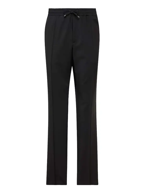 Valentino Garavani Wool And Mohair Slim Pants - Black