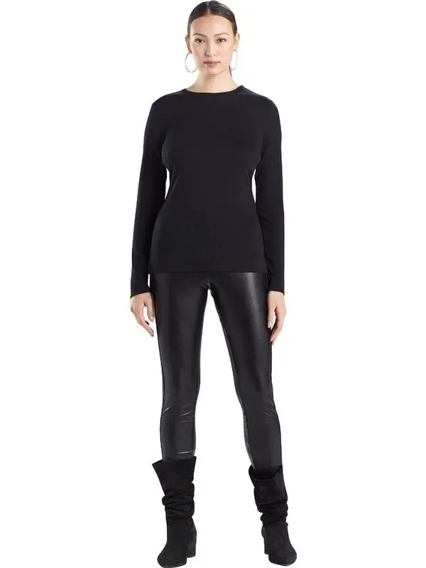 Natori Layering Jersey Long Sleeve Top - Black