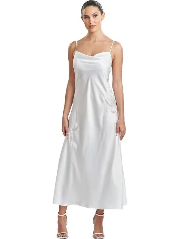 Natori Bridal Embroidery Slip Dress - White