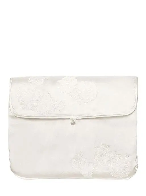 Natori Lolita Silk Lingerie Pouch - White