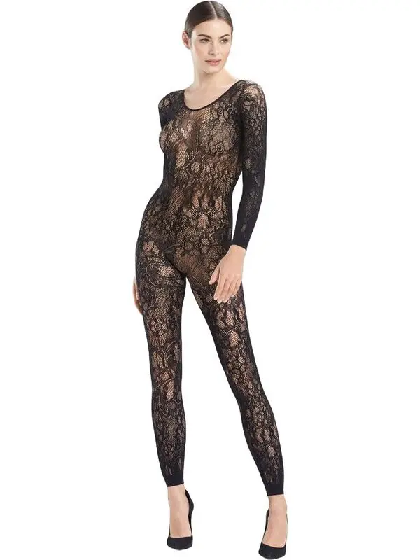 Natori Floral Romance Lace Catsuit - Black