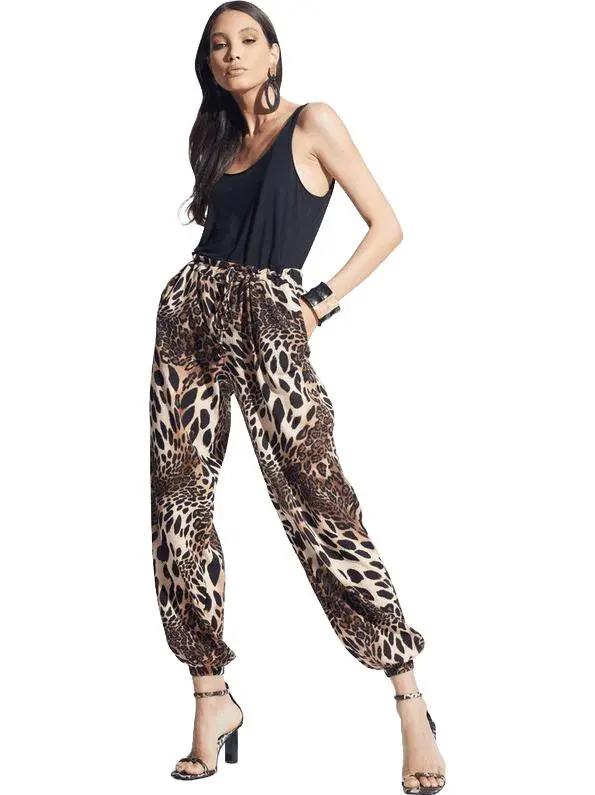 Natori Leopard Cotton Gauze Pants - Neutral