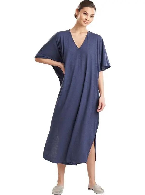 Natori Shangri-la Tencel Caftan - Blue