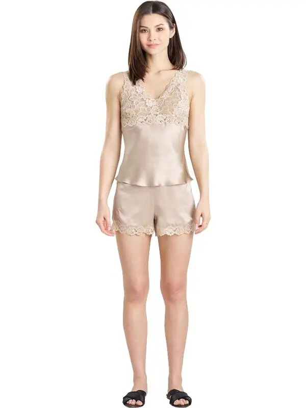 Natori Rose Parfait Lace Tank - Neutral