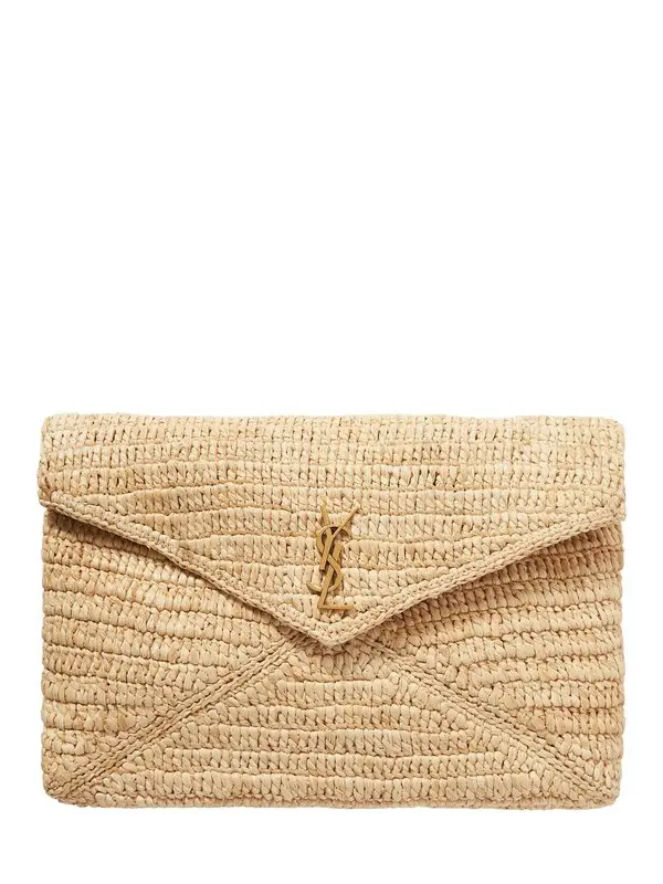 Saint Laurent - SAINT LAURENT Cassandre Raffia Clutch