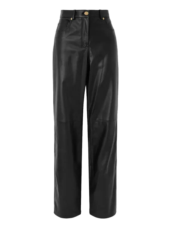 Versace Leather Trousers - Black