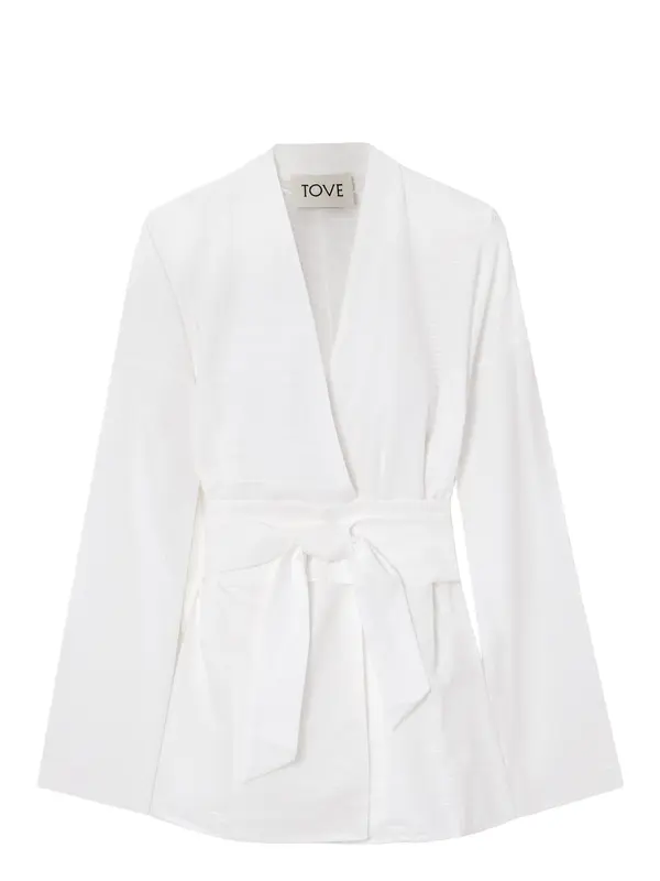 Tove Arya Belted Shirt - White