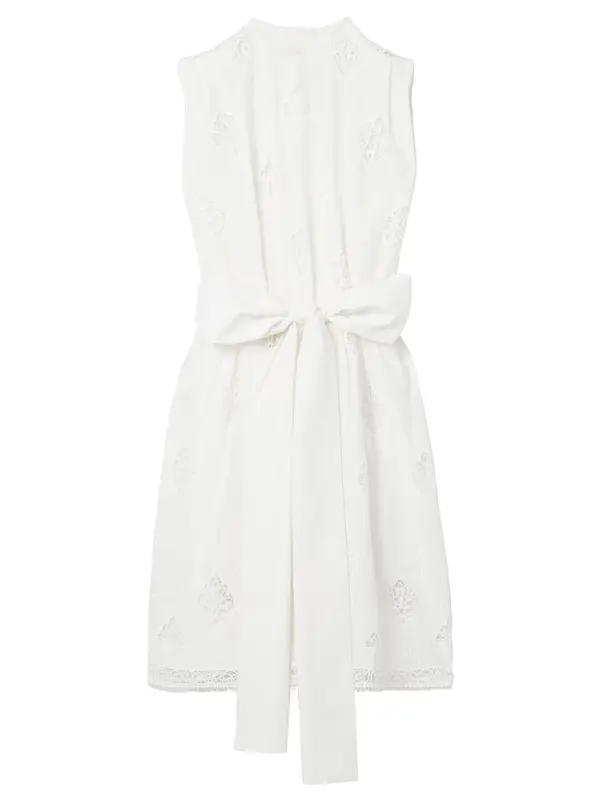 Erdem Cape-effect Broderie Anglaise Mini Dress - White