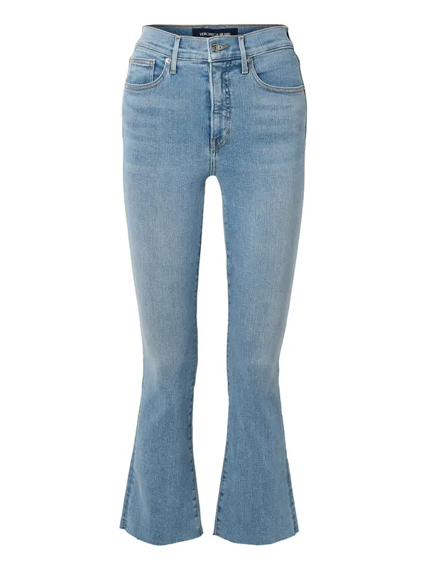 Veronica Beard Carolina Cropped Flare Jeans - Blue