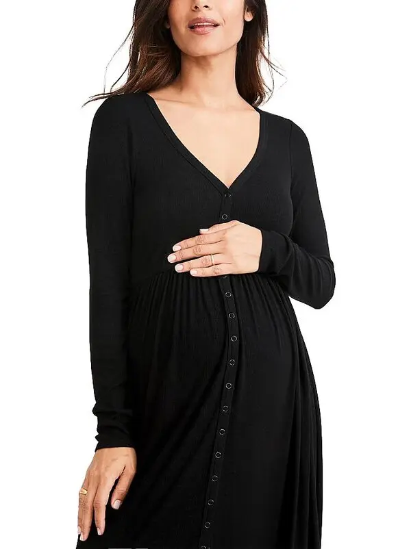 Hatch Collection Rib Nursing Dress - Black