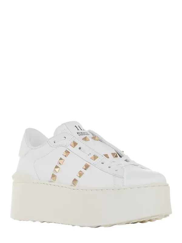 Valentino Garavani Rockstud Untitled Platform Sneakers - White