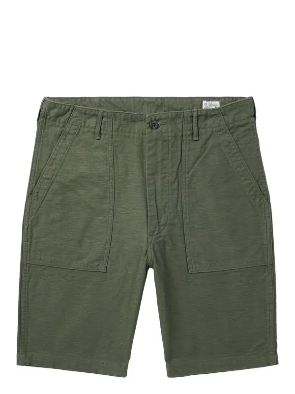 ORSLOW Slim-fit Straight-leg Cotton Cargo Shorts - Green