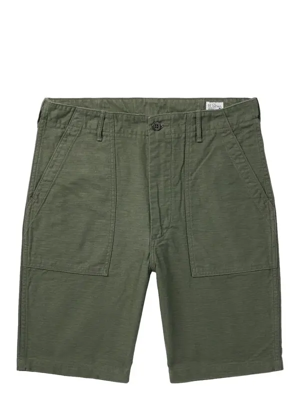 ORSLOW Slim-fit Straight-leg Cotton Cargo Shorts - Green