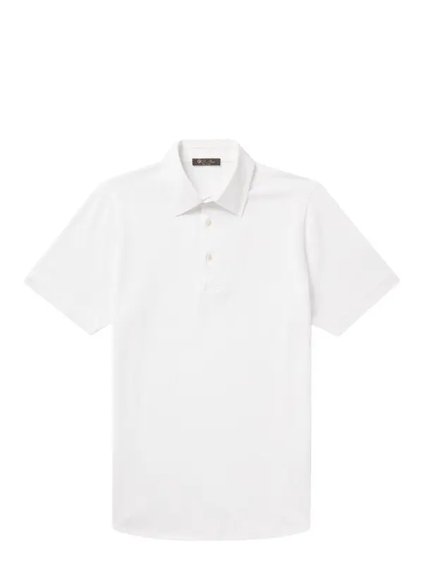 Loro Piana Cotton-piqué Polo Shirt - White