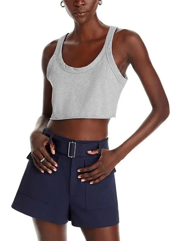 A.L.C. Halsey Cropped Tank Top - Grey Malange