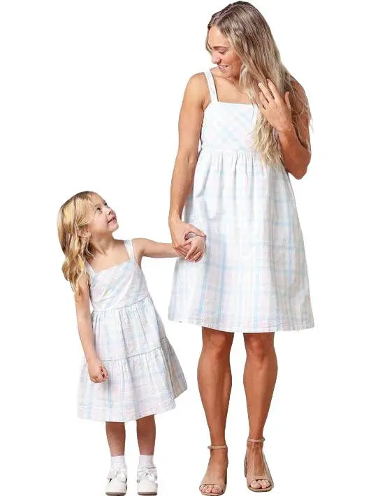 HOPE & HENRY Organic Cotton Seersucker Sundress - Easter Check