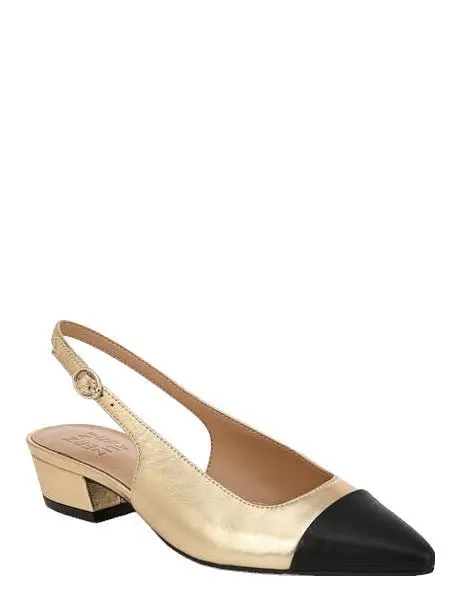 Naturalizer Banks Pointed Toe Slingback Pump - Dark Gold Leather
