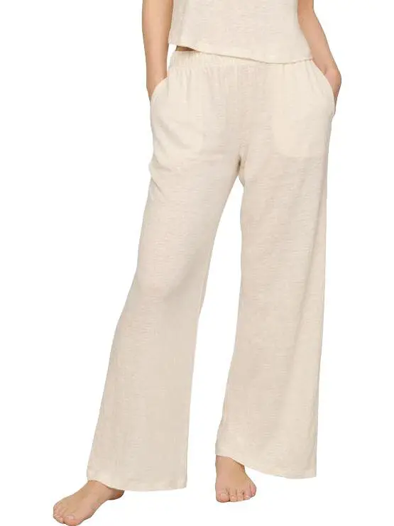 Eberjey High Waist Organic Linen Lounge Pants - Ivory