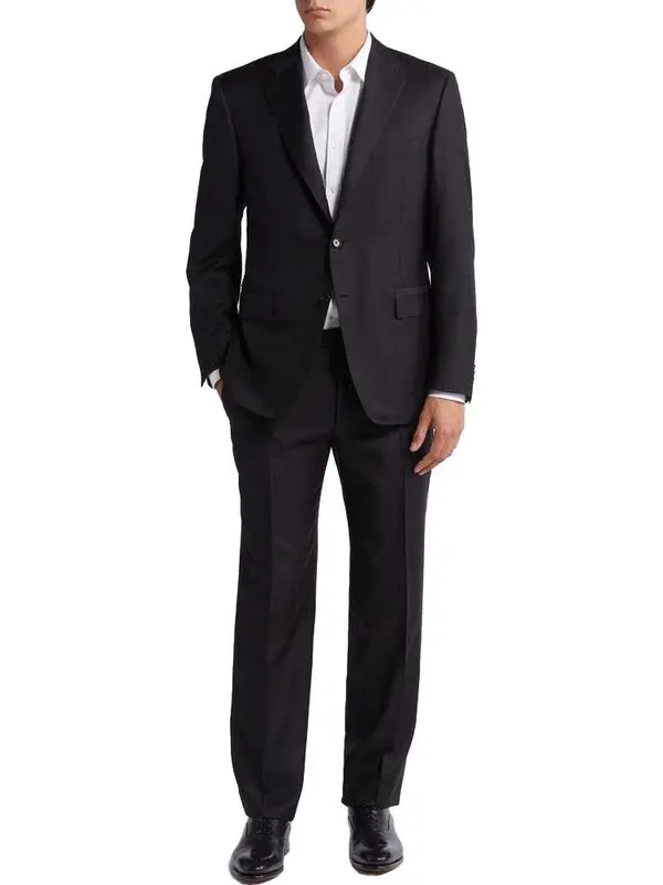 Canali Solid Wool Suit - Black