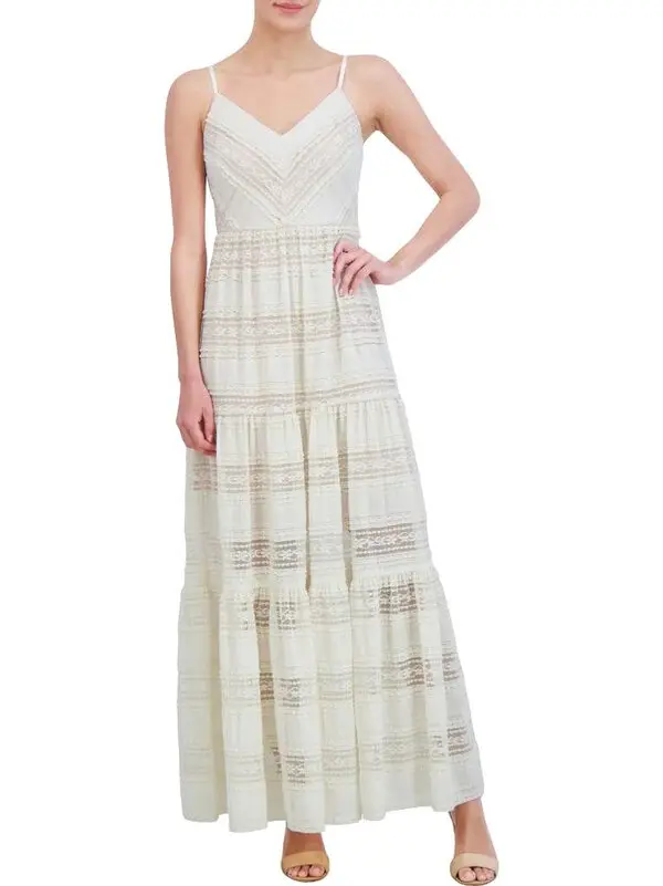 Eliza J Lace Inset Maxi Dress - Ivory