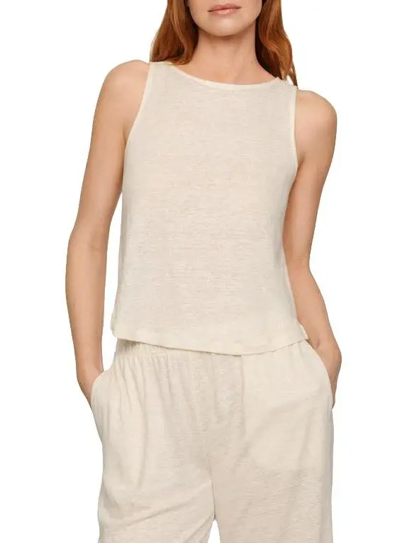 Eberjey Boat Neck Organic Linen Top - Ivory