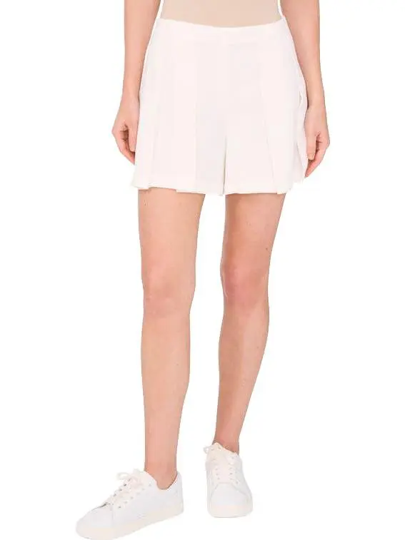 CECE DUPRAZ Pleated High-waist Shorts - New Ivory