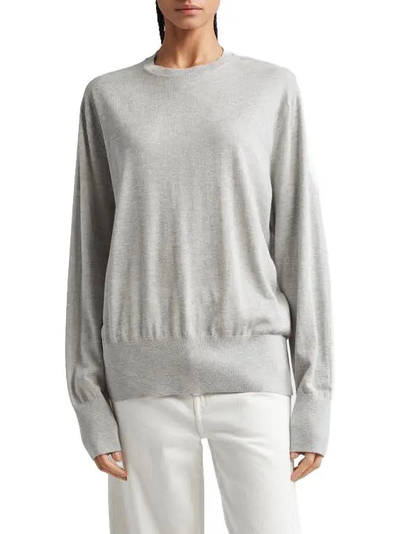 TOTEME Silk & Cashmere Sweater - Grey Melange