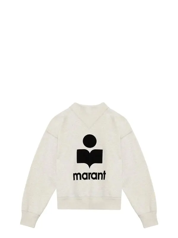 MARANT ETOILE Moby Logo Cotton Sweatshirt - Ecru