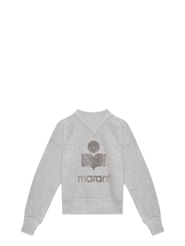 MARANT ETOILE Moby Logo Cotton Sweatshirt - Gray/silver