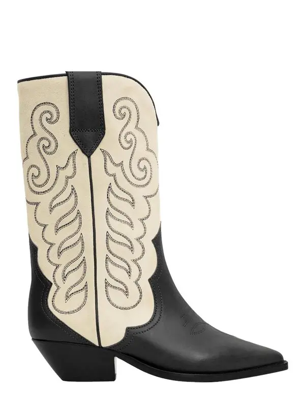 Isabel Marant Duerto Cowboy Boots - Black/ecru