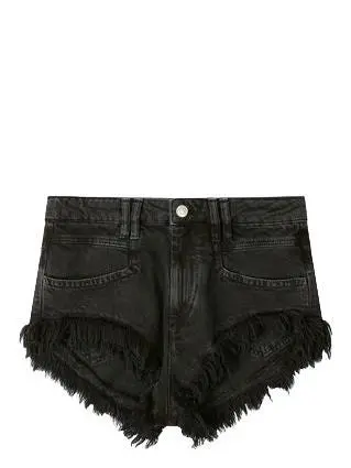 MARANT ETOILE Toile Eneidao Denim Shorts - Black