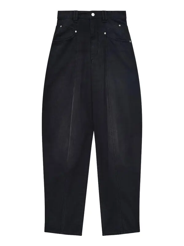 Isabel Marant Vetan Loose Fit Denim Pants - Black