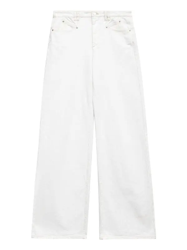 Isabel Marant Wide-leg Cotton Denim Pants - White