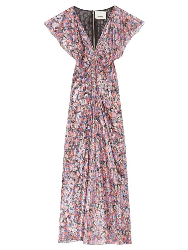 Isabel Marant Lyndsay Printed Midi Dress - Blue