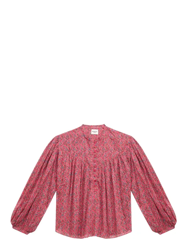 MARANT ETOILE Salika Printed Top - Cranberry