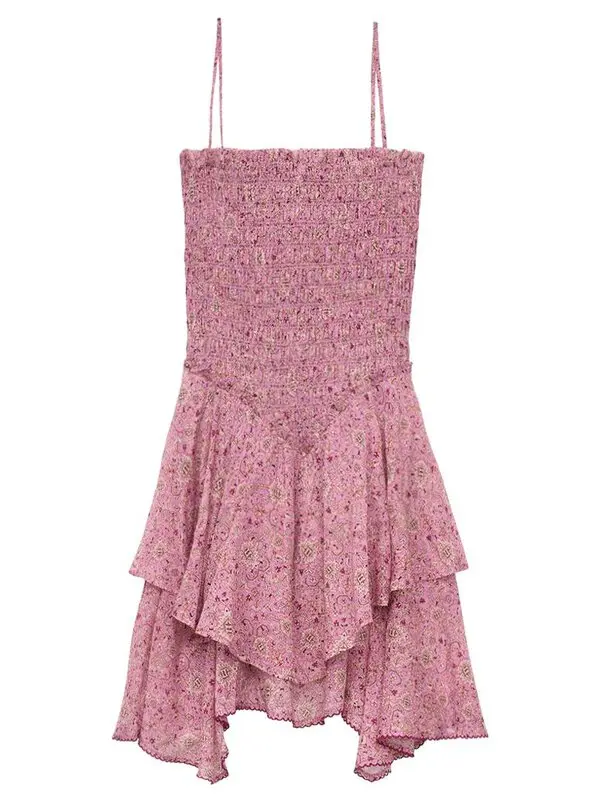 MARANT ETOILE Anka Bandana Print Dress - Pink