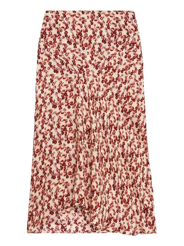 Isabel Marant Lisanne Printed Silk Midi Skirt - Garnet