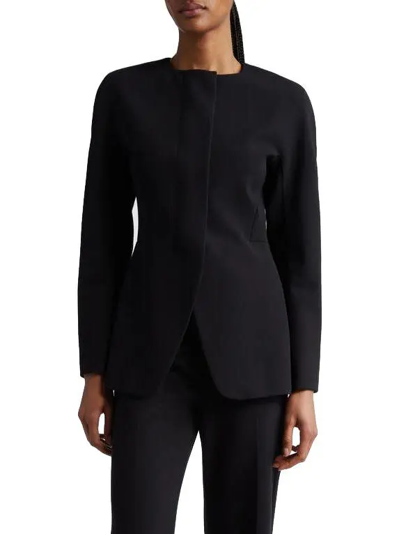 Max Mara Girone Collarless Jersey Jacket - Black