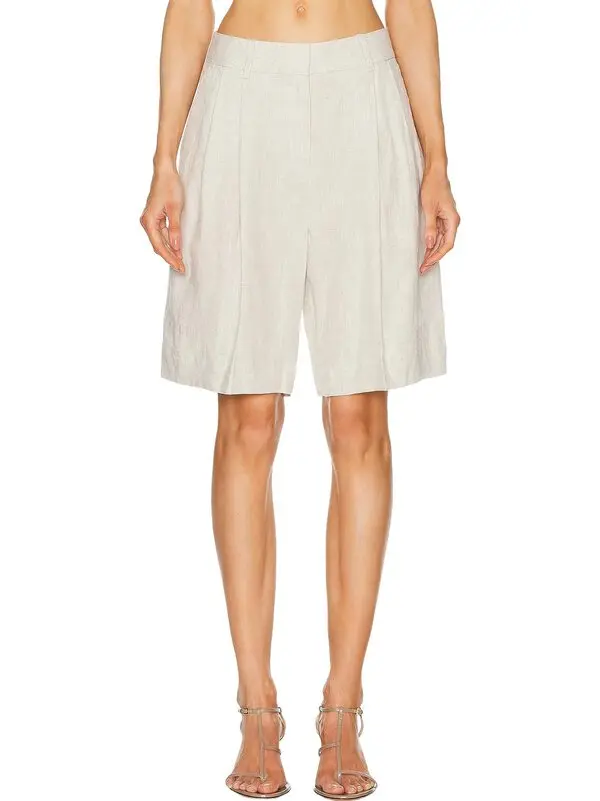 GRLFRND Linen Bermuda Shorts - Natural Linen