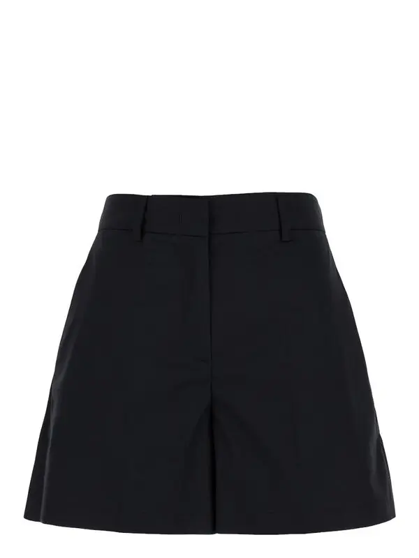 PLAIN Cotton Wide Leg Shorts - Black