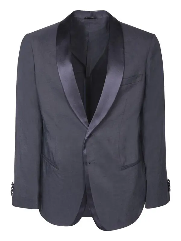 Giorgio Armani Blazer With Satin Shawl Lapel - Black
