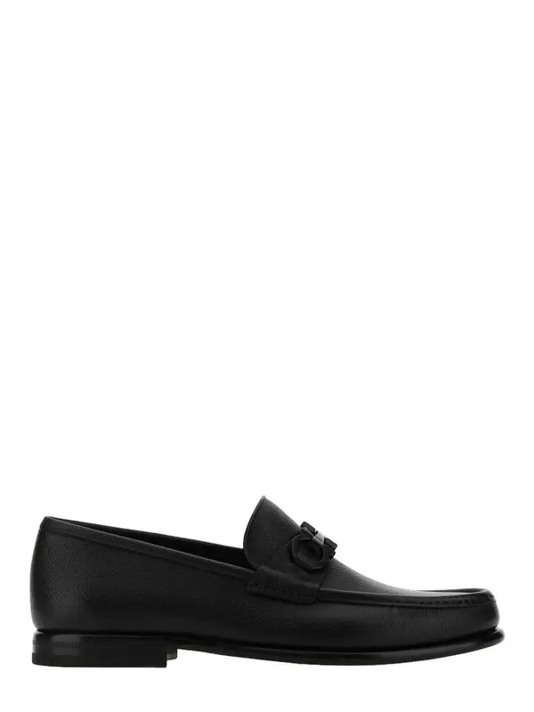 FERRAGAMO Leather Loafers - Black
