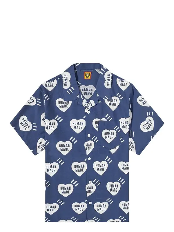 HUMAN MADE Heart Aloha Shirt 'navy - Blue
