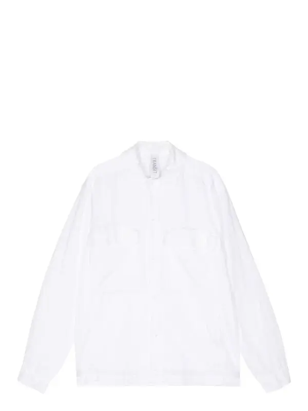 Transit Long-sleeve Cotton-linen Blend Shirt - White