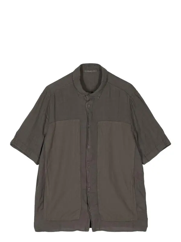 Transit Panelled Short-sleeve Shirt - Grey