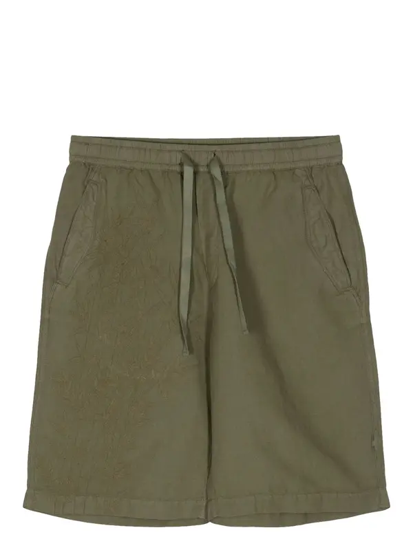 MAHARISHI Embroidered Hemp Deck Shorts - Green