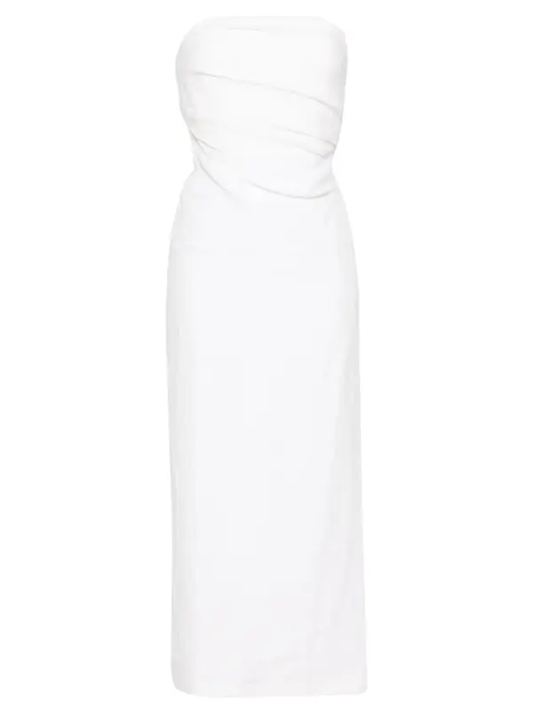 Tove Sabella Linen Midi Dress - White