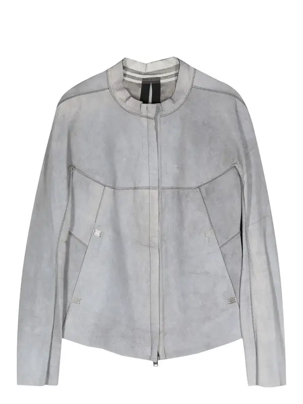 ISAAC SELLAM EXPERIENCE Panelled Leather Jacket - Grey