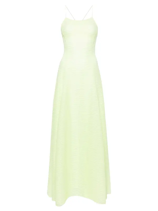 Emporio Armani Ribbed Knit Maxi Dress - Green