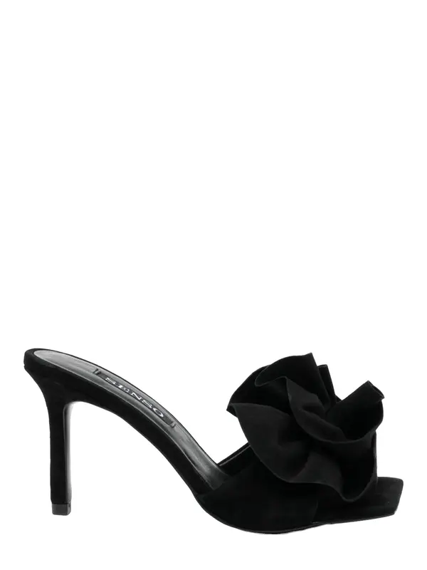Senso Harlow 100mm Floral-appliqué Mules - Black